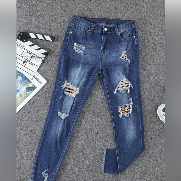 Flamingo | Jeans | Flamingo Womens Patchwork Destroyed Hem Jeans Ripped ...